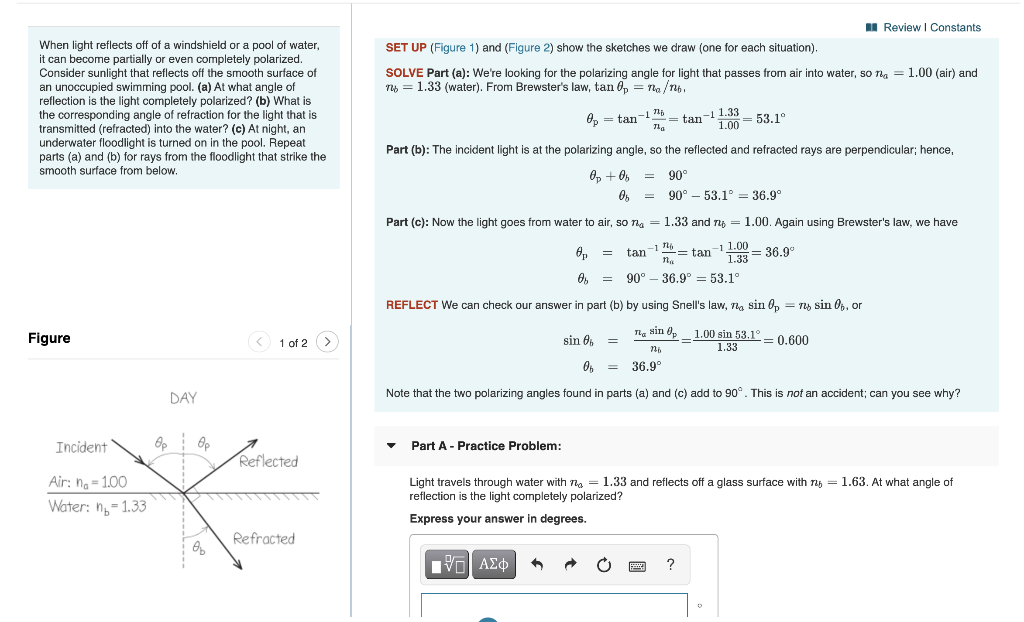 Solved II Review | Constants SET UP (Figure 1) and (Figure | Chegg.com