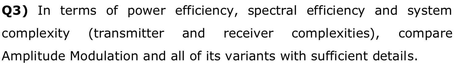 Solved Q3) In terms of power efficiency, spectral efficiency | Chegg.com