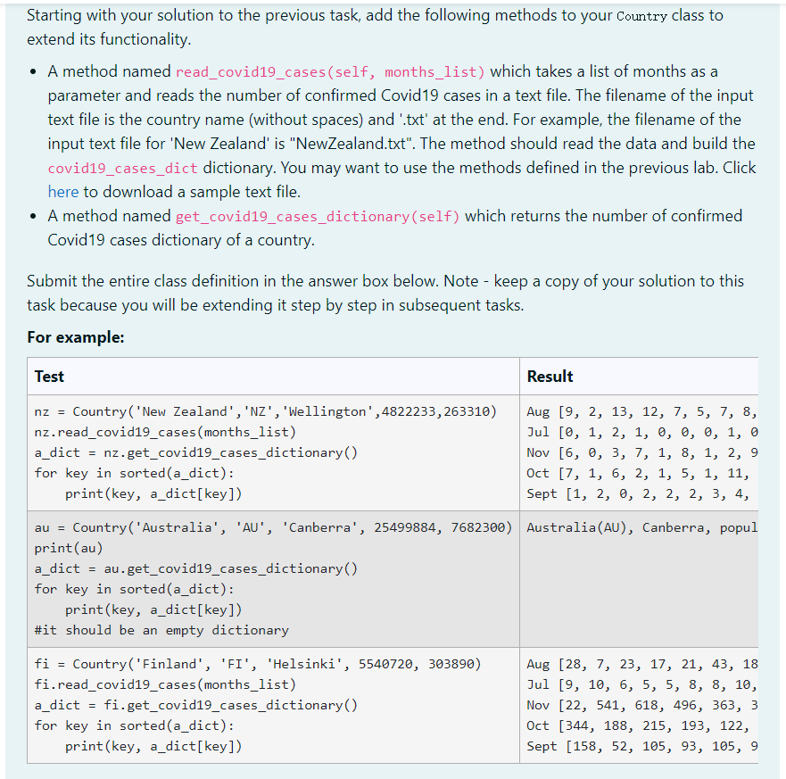Solved Define a class named Country which represents a | Chegg.com