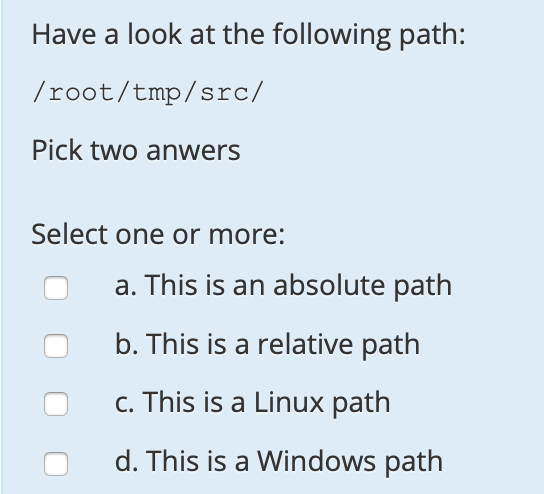Solved Have a look at the following path: | Chegg.com