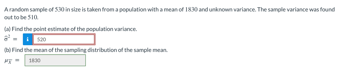 Solved A random sample of 530 in size is taken from a | Chegg.com