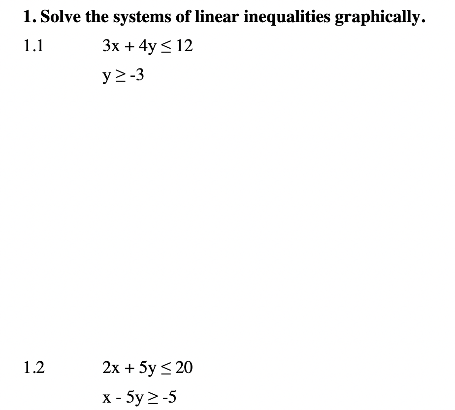 Solved Solve the systems of linear inequalities | Chegg.com