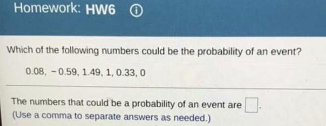 Solved Homework: HW6 Which of the following numbers could be | Chegg.com
