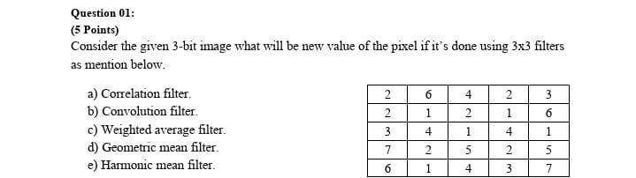 Solved Question 01: (5 Points) Consider the given 3-bit | Chegg.com
