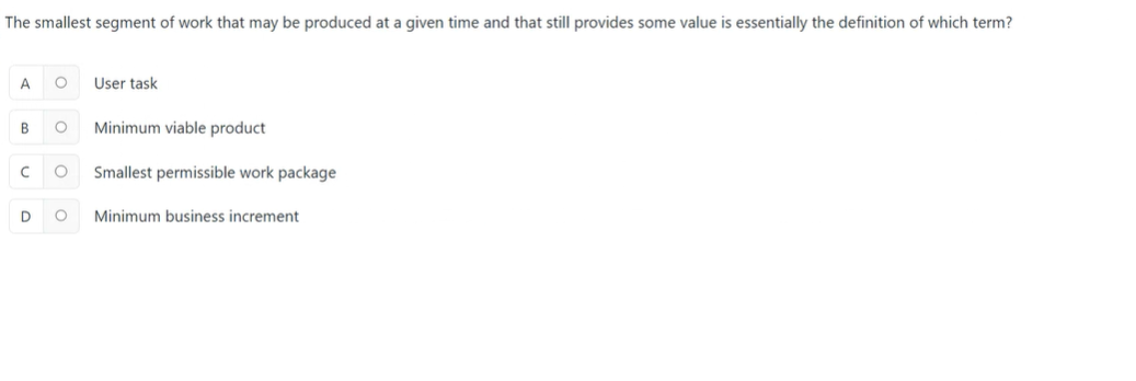 Solved The smallest segment of work that may be produced at | Chegg.com