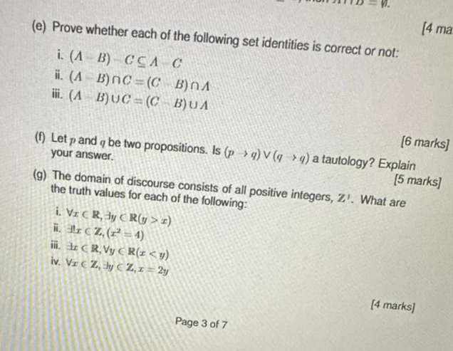 Solved (e) ﻿Prove whether each of the following set | Chegg.com
