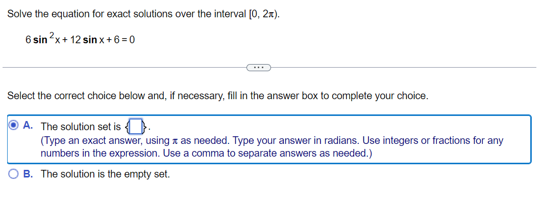Solved Solve the equation for exact solutions over the | Chegg.com