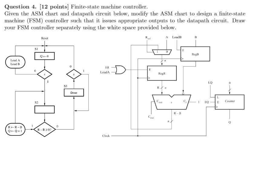 Question 4. (12 points) Finite-state machine | Chegg.com