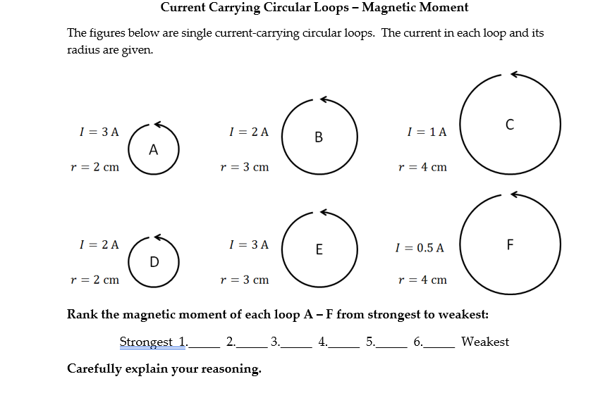 Solved Current Carrying Circular Loops - Magnetic Moment The | Chegg.com