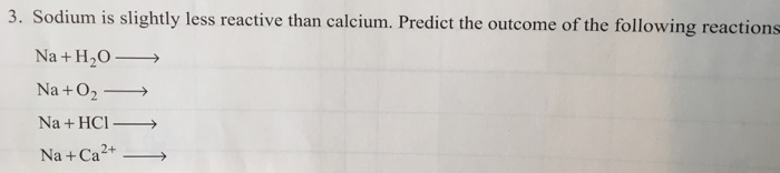 Solved Sodium is slightly less reactive than calcium. | Chegg.com