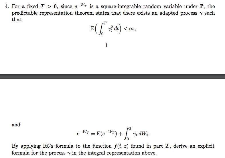 Exercise 2. (Martingale Representation Theorem) Let W | Chegg.com