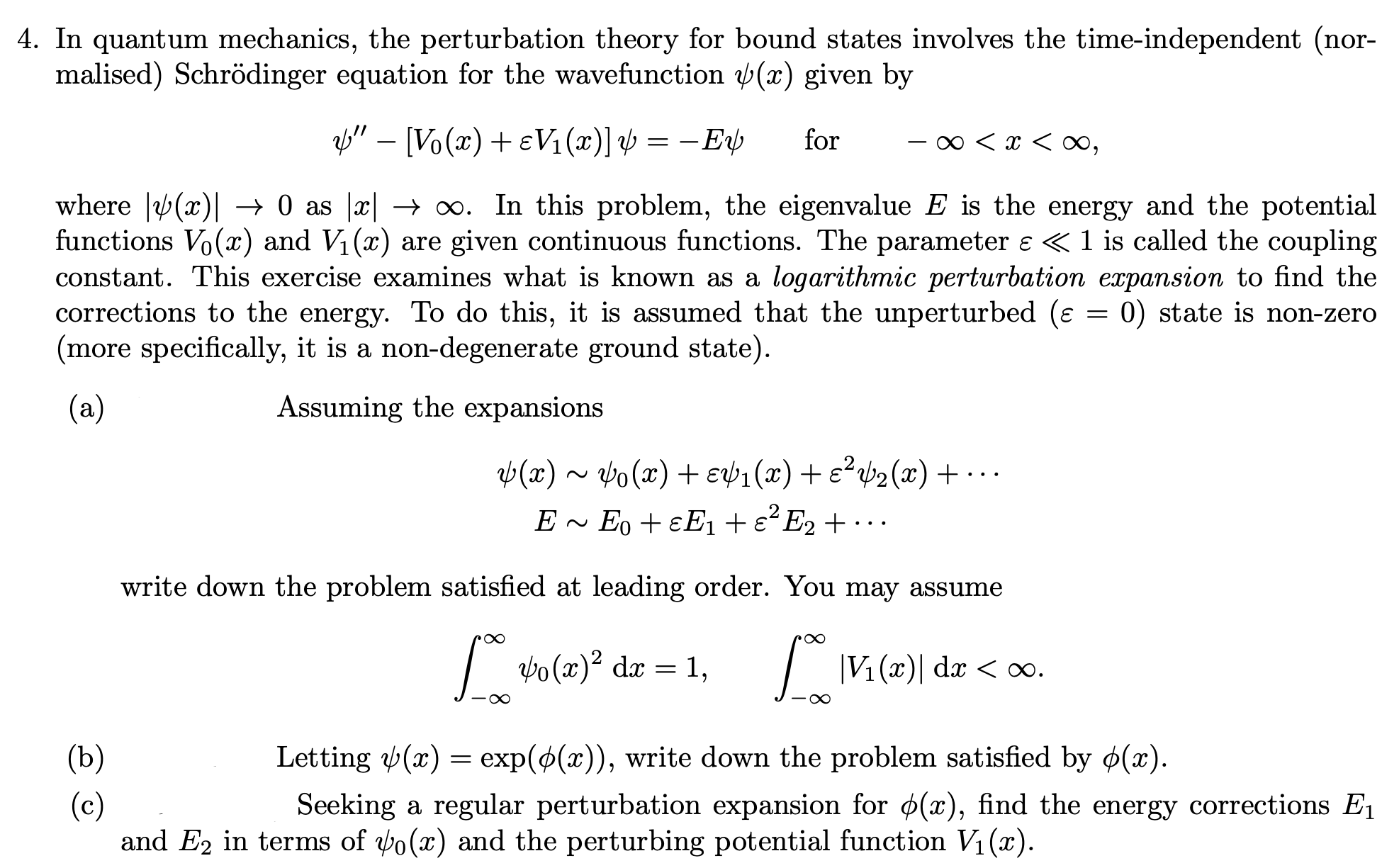 Solved In quantum mechanics, the perturbation theory for | Chegg.com