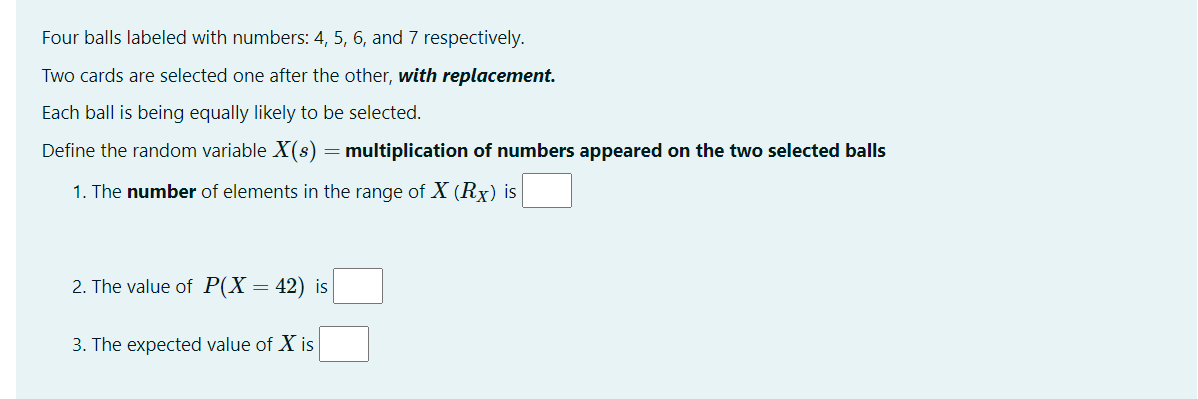 Solved Four balls labeled with numbers: 4, 5, 6, and 7 | Chegg.com