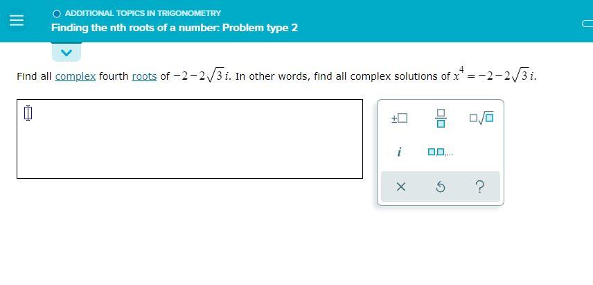 Solved = ADDITIONAL TOPICS IN TRIGONOMETRY Finding the nth | Chegg.com