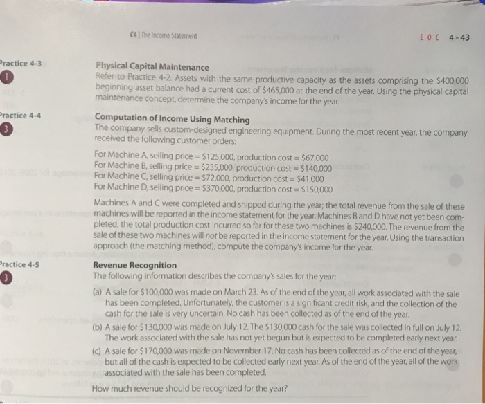 Solved C4| The Income Statement EOC 4-43 Practice 4-3 | Chegg.com