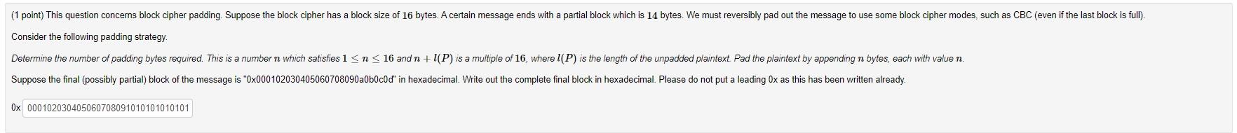Solved Consider the following padding strategy. | Chegg.com