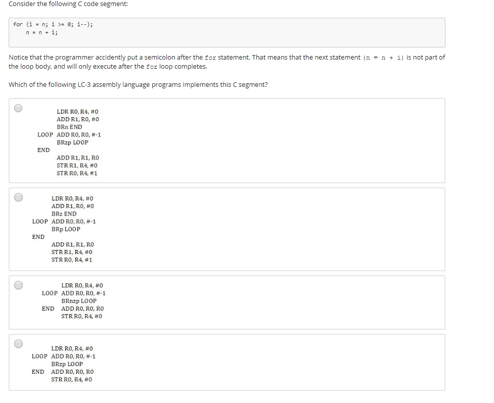 Solved Consider the following LC-3 code segment: LDR RO, R4, | Chegg.com
