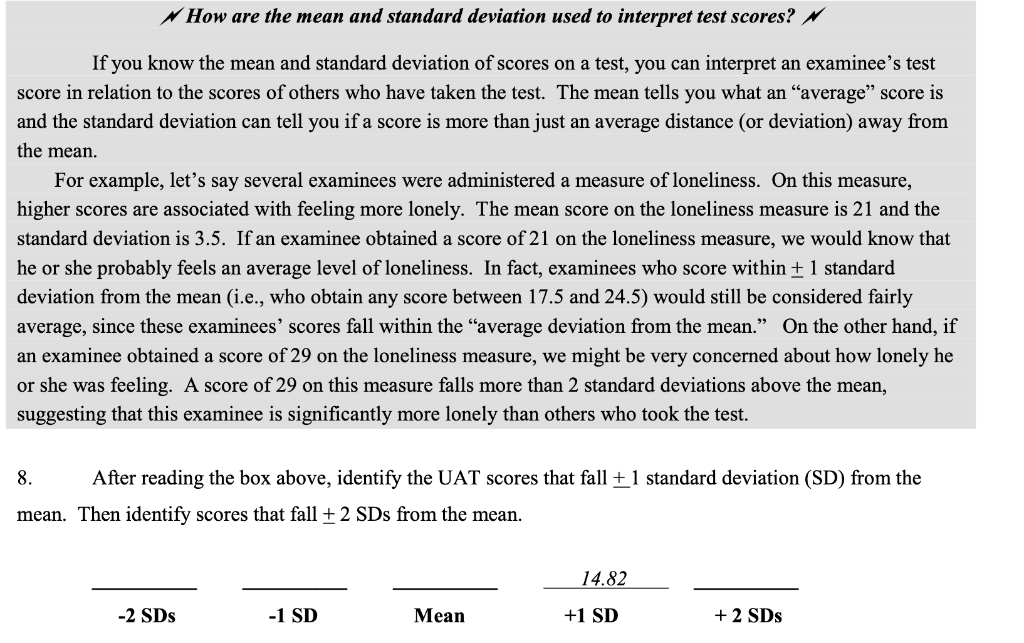 Solved How are the mean and standard deviation used to | Chegg.com