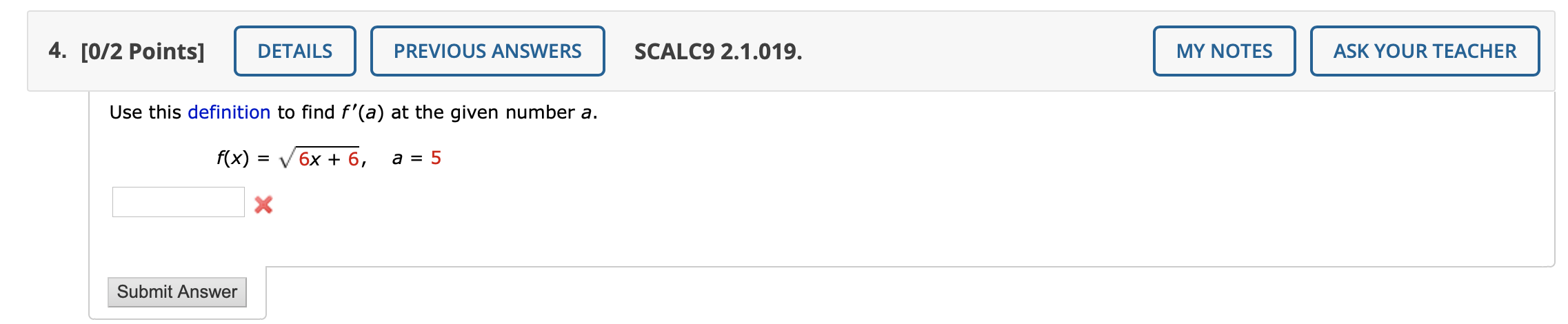 Solved 4. [0/2 Points] DETAILS PREVIOUS ANSWERS SCALC9 | Chegg.com