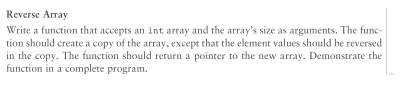 Solved Reverse Array Write a function that accepts an int | Chegg.com