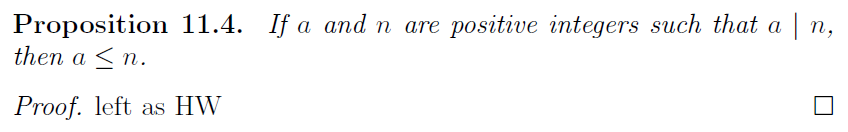 Solved Proposition 11.4. If a and n are positive integers | Chegg.com