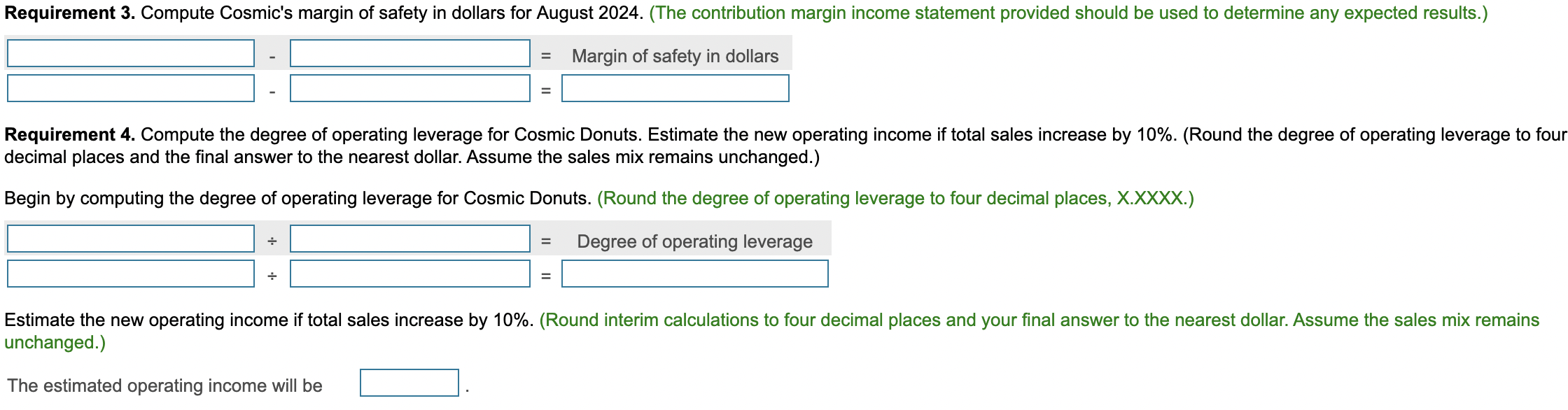 Solved The contribution margin income statement of Cosmic | Chegg.com