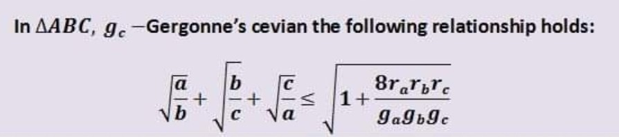 In AABC, 9.-Gergonne's cevian the following | Chegg.com