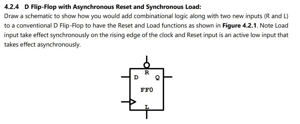 Solved 4 2 4 D Flip Flop With Asynchronous Reset And