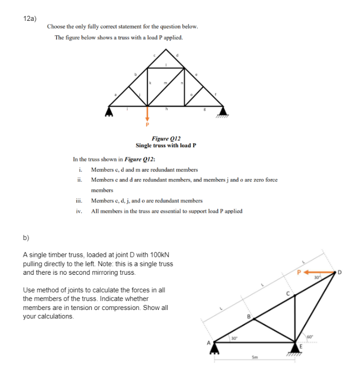Solved 12a) Choose the only fully correct statement for the | Chegg.com