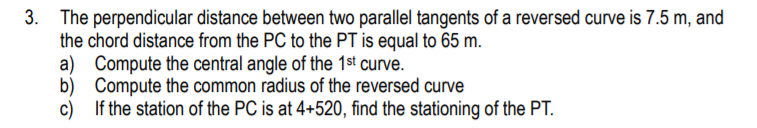 Solved 3. The perpendicular distance between two parallel | Chegg.com