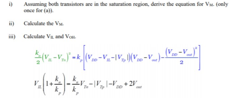 Solved Current-voltage equation of n-. p-channel MOSFET For | Chegg.com