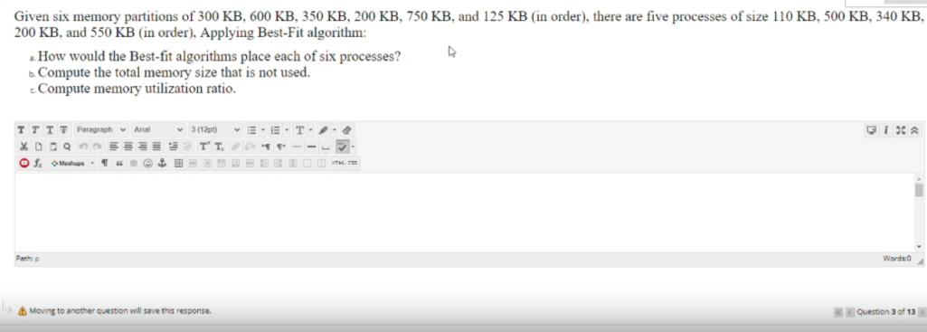 Solved Given six memory partitions of 300 KB, 600 KB, 350 | Chegg.com