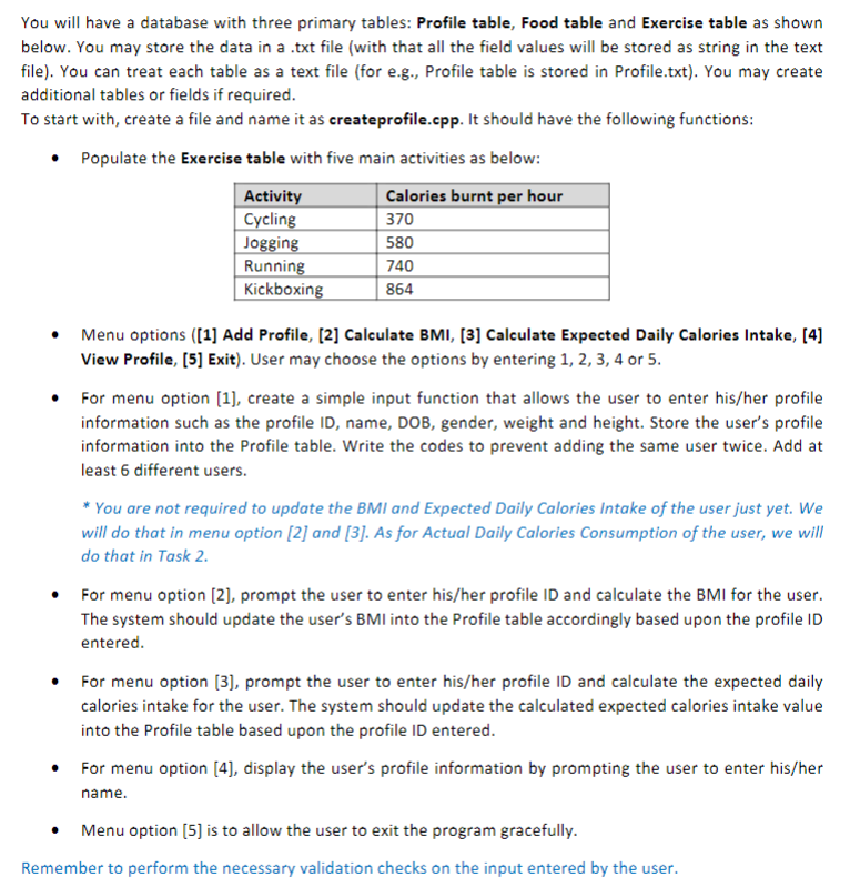 Solved You will have a database with three primary tables: | Chegg.com