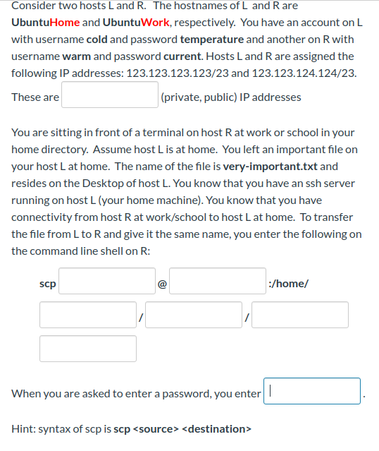 Solved Consider two hosts Land R. The hostnames of L and | Chegg.com