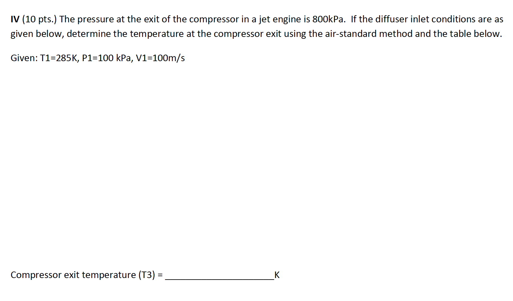 Solved IV (10 pts.) The pressure at the exit of the | Chegg.com