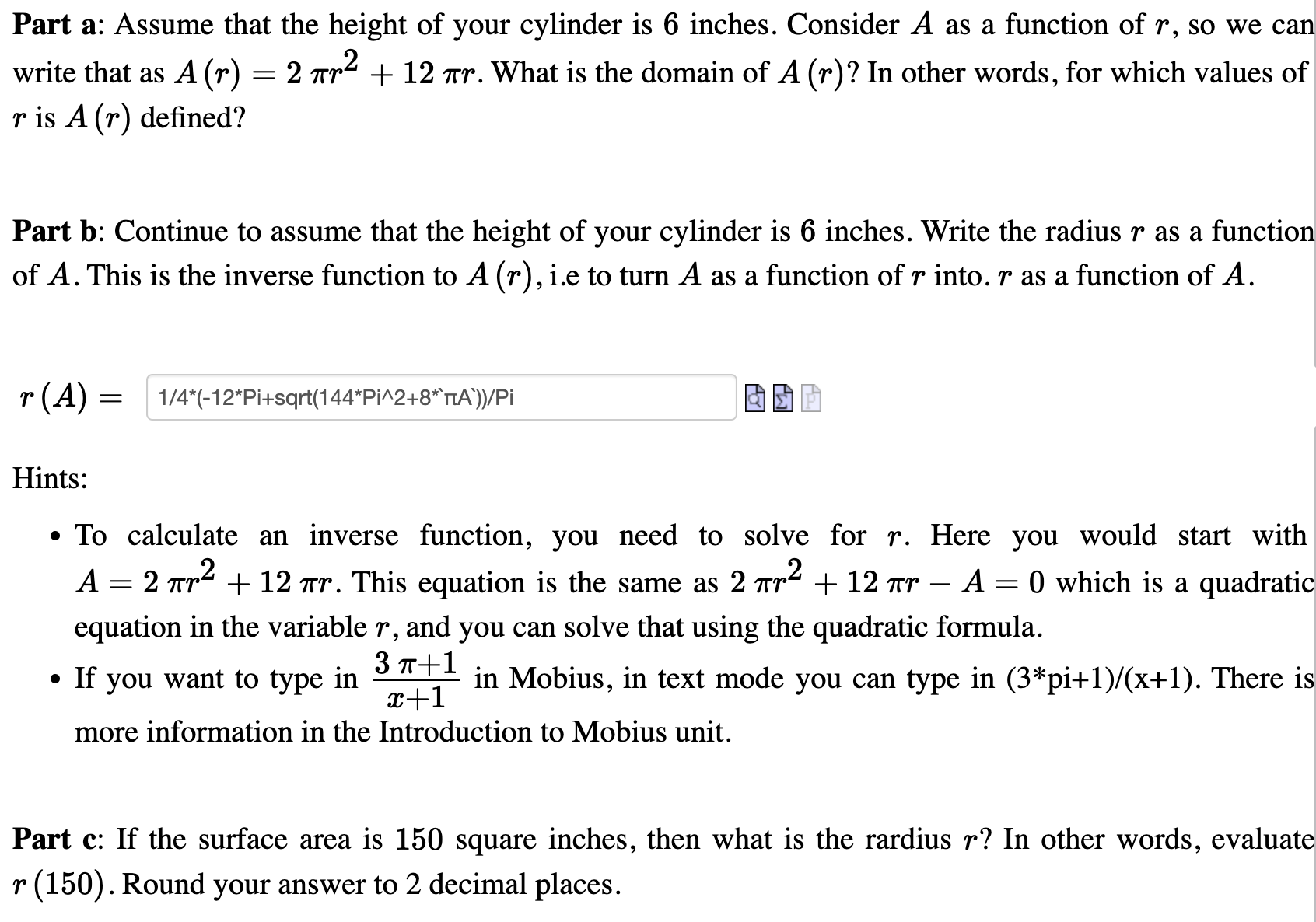 Solved To calculate an inverse function, you need to solve | Chegg.com