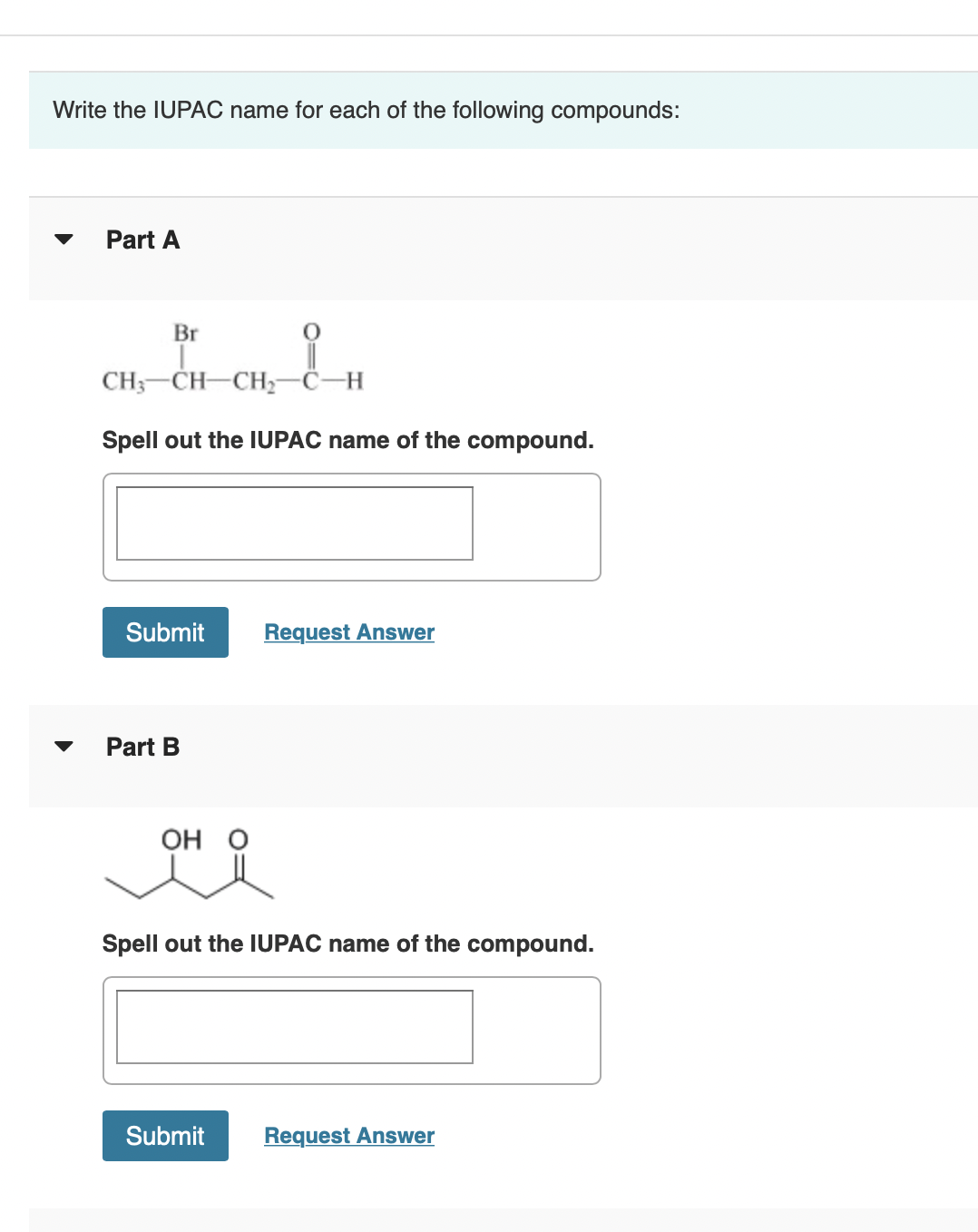 Write the IUPAC name for each of the following | Chegg.com