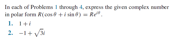 Solved = In each of Problems 1 through 4, express the given | Chegg.com