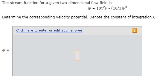 Solved The Stream Function For A Given Two Dimensional Flow 4785
