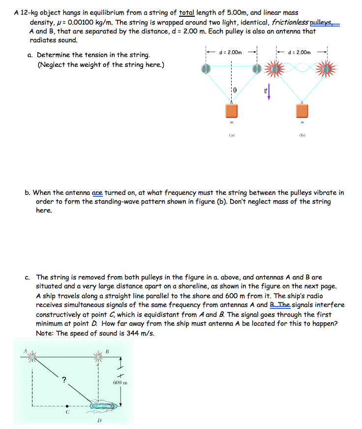 Solved A 12-kg object hangs in equilibrium from a string of | Chegg.com