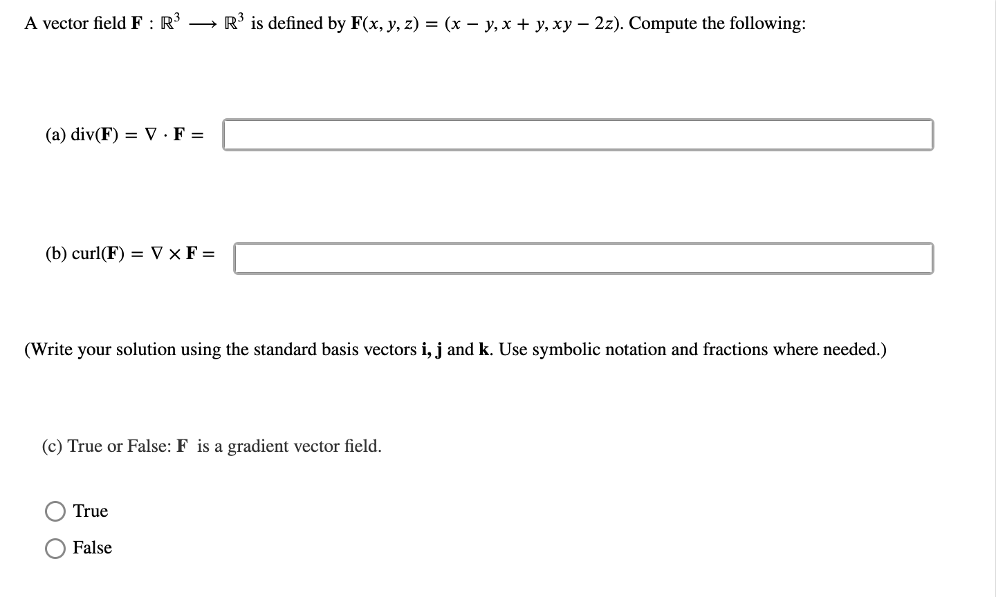 Solved A vector field F:R3 R3 is defined by | Chegg.com