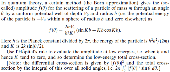 Solved In quantum theory, a certain method (the Born | Chegg.com