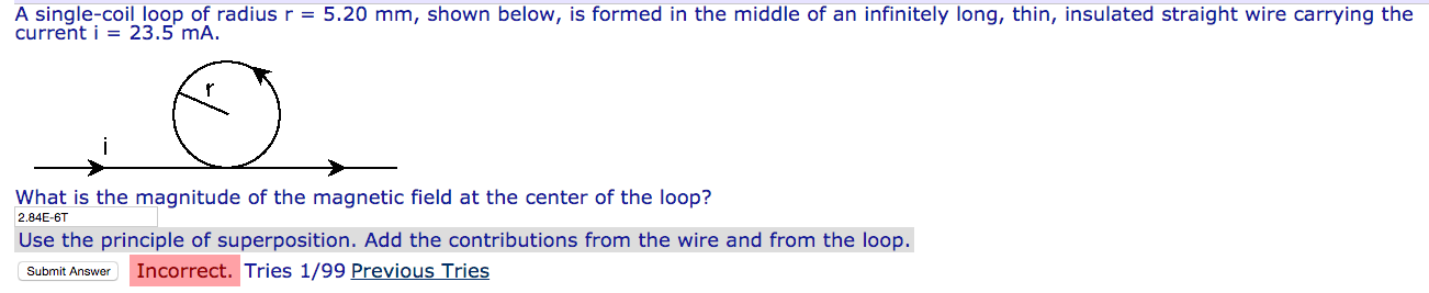 Solved A single-coil loop of radius r = 5.20 mm, shown | Chegg.com