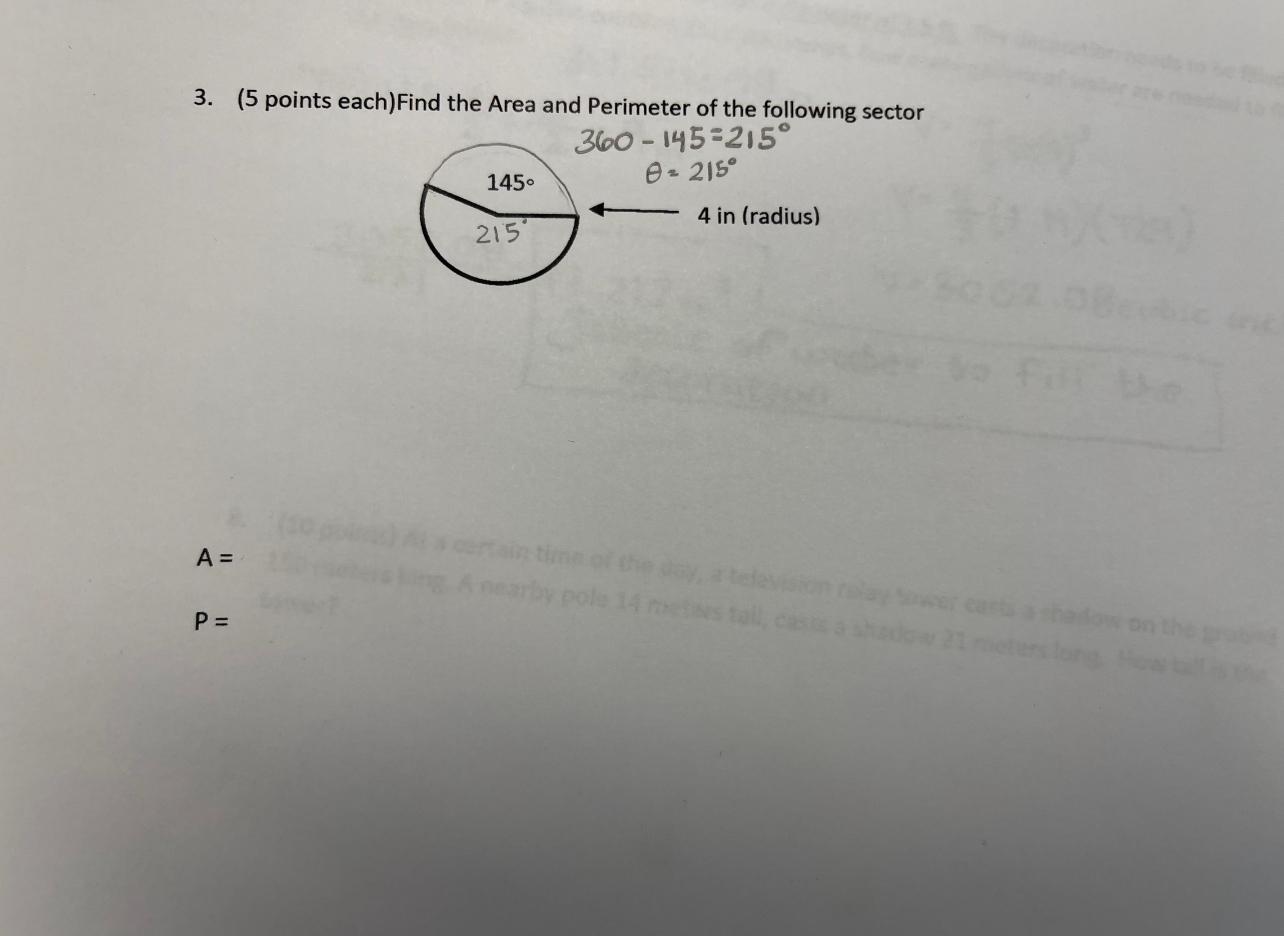 Solved 3. (5 points each)Find the Area and Perimeter of the | Chegg.com