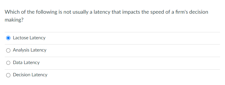 Solved Which of the following is not usually a latency that | Chegg.com