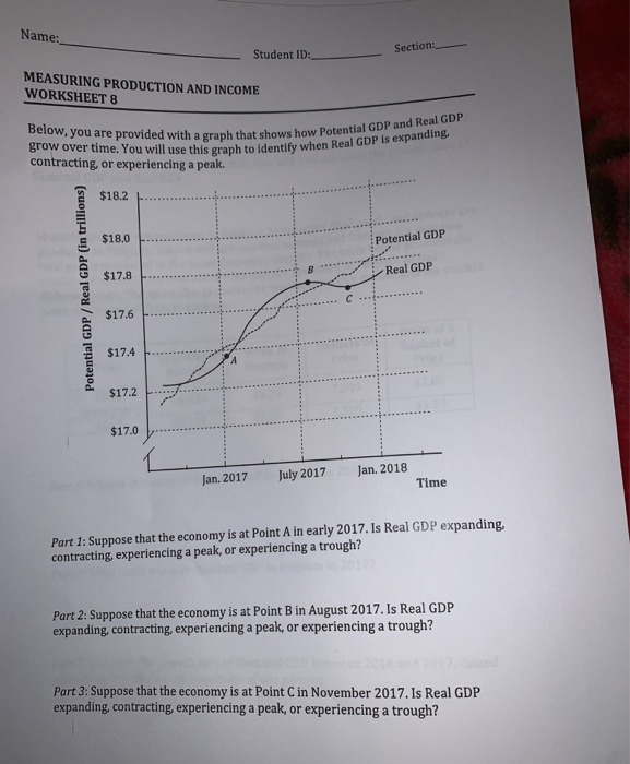Solved Name: Section: Student ID: MEASURING PRODUCTION AND | Chegg.com