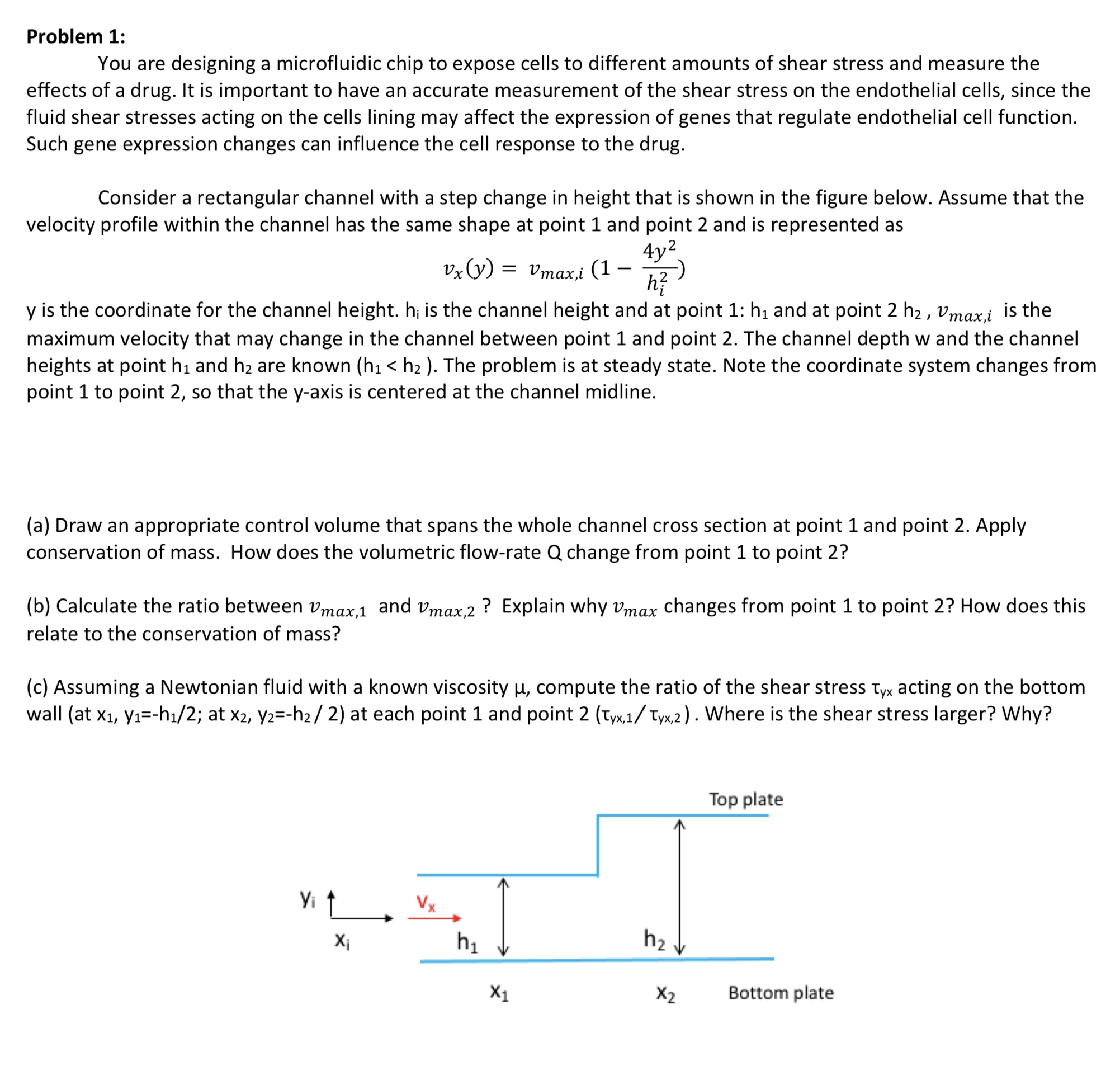 Solved Problem 1:You are designing a microfluidic chip to | Chegg.com