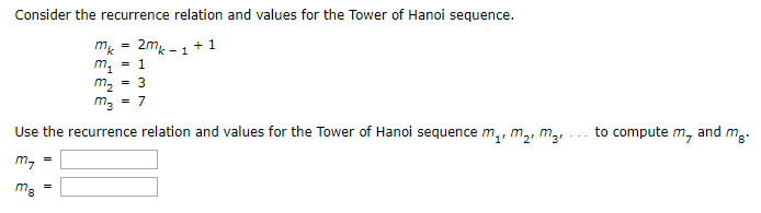 Solved Consider the recurrence relation and values for the | Chegg.com