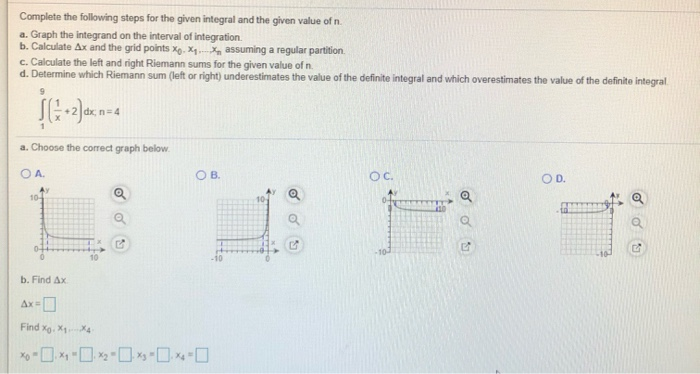 Solved Complete the following steps for the given integral | Chegg.com