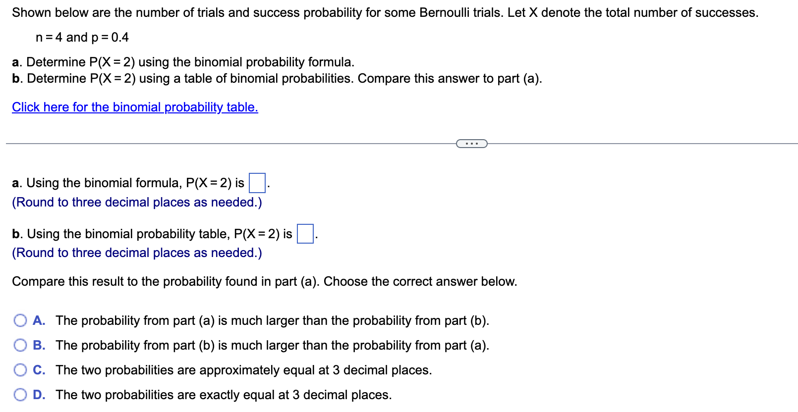 Solved Shown below are the number of trials and success | Chegg.com
